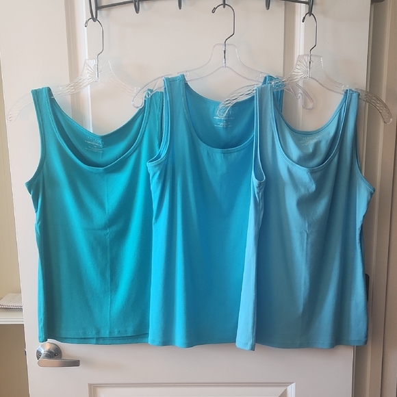 Talbots | Tops | Talbots Mp Stretch Tank Tops In Teal Aqua And Light ...